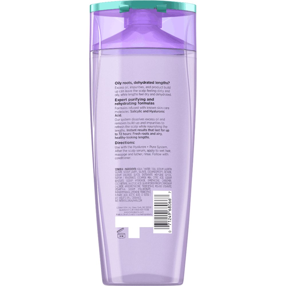 Shampoo Hyaluron + Pure Purifying Shampoo for Oily Hair | L'Oréal Paris