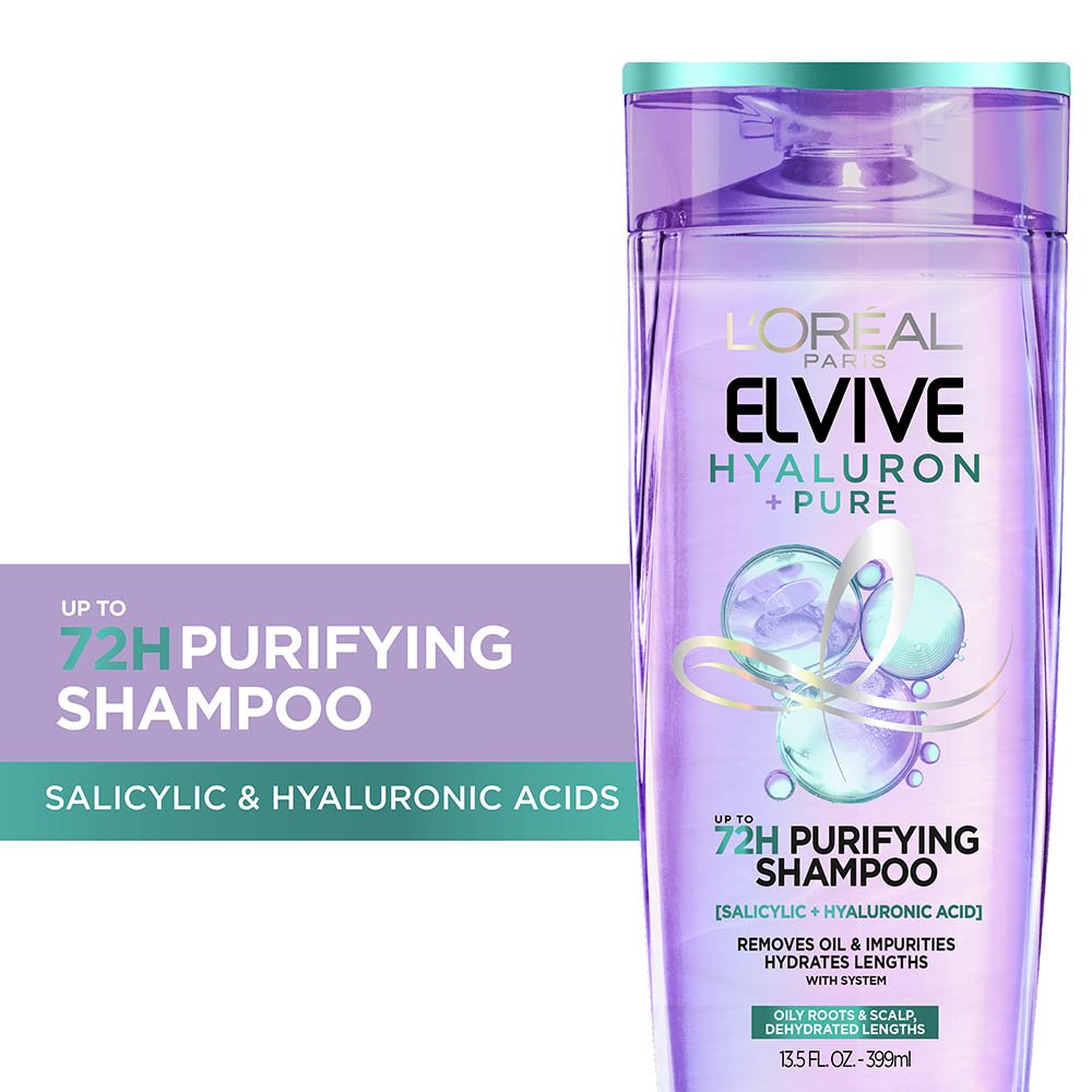 Shampoo Hyaluron + Pure Purifying Shampoo for Oily Hair | L'Oréal Paris