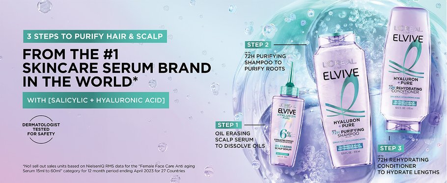 Elvive Hyaluron + Plump Purifying Shampoo - L'Oréal Paris