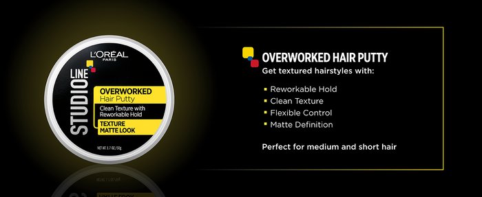 L'Oréal Studio Line Overworked Hair Putty For Hair Texture & Thickness