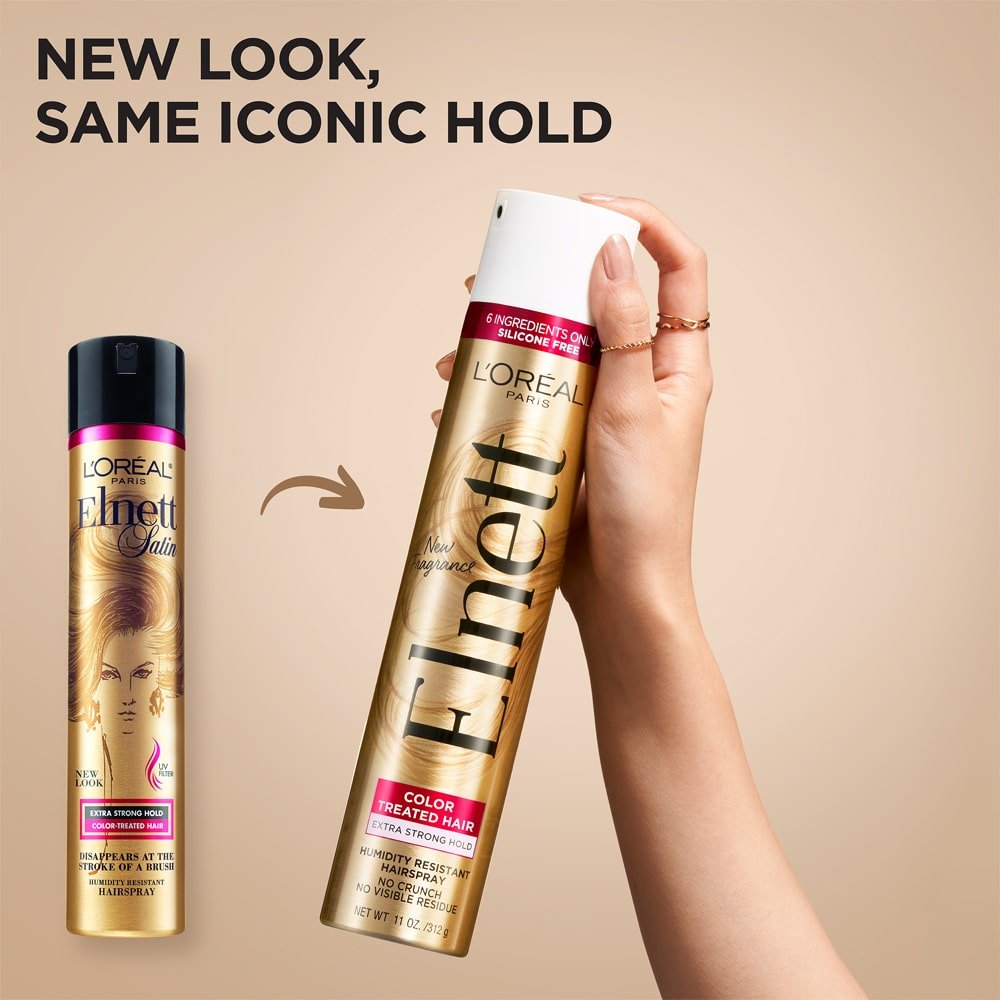 Elnett Satin Strong Hairspray, Color-Treated Hair - L'Oreal Paris
