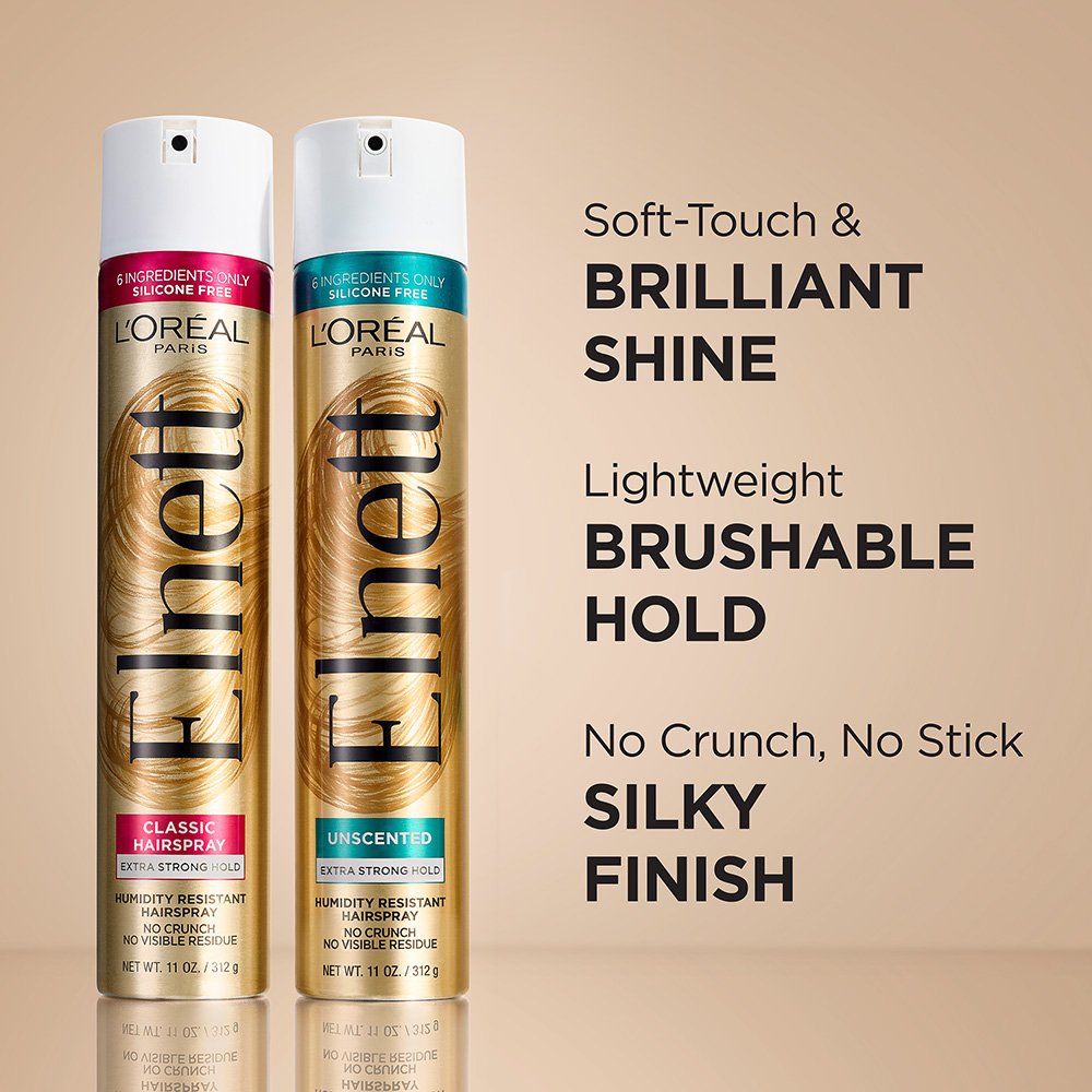 Elnett Satin Strong Hairspray, Color-Treated Hair - L'Oreal Paris