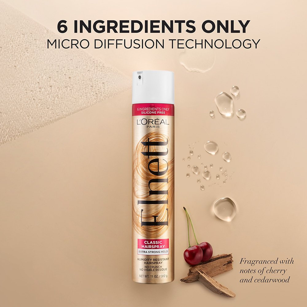 Elnett Satin Strong Hairspray, Color-Treated Hair - L'Oreal Paris